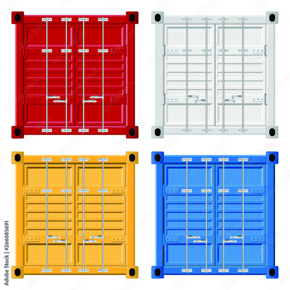 Cargo container vector illustration isolated on white background. Stock ...