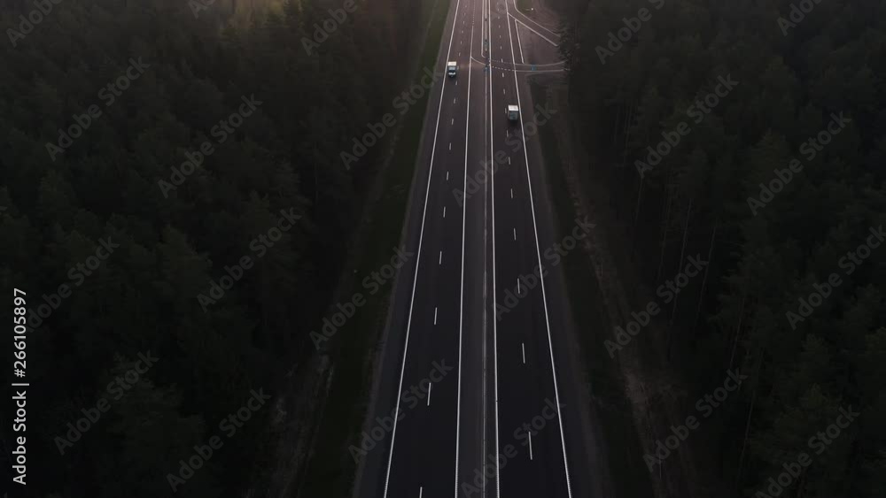 Logistics company delivers the goods. Postage delivery. Road through ...