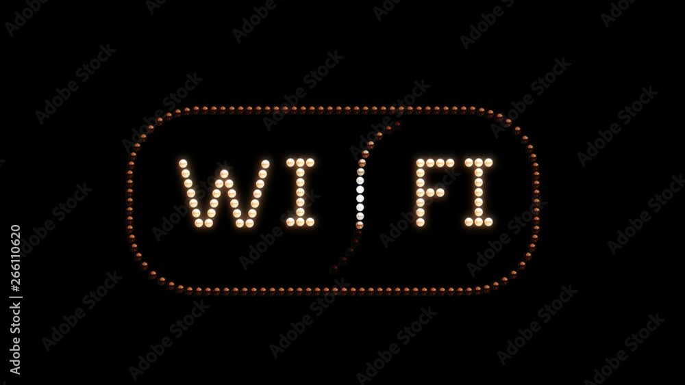 Wi Fi Text sign Loop animation bulbs LED pixels, light flashing ...