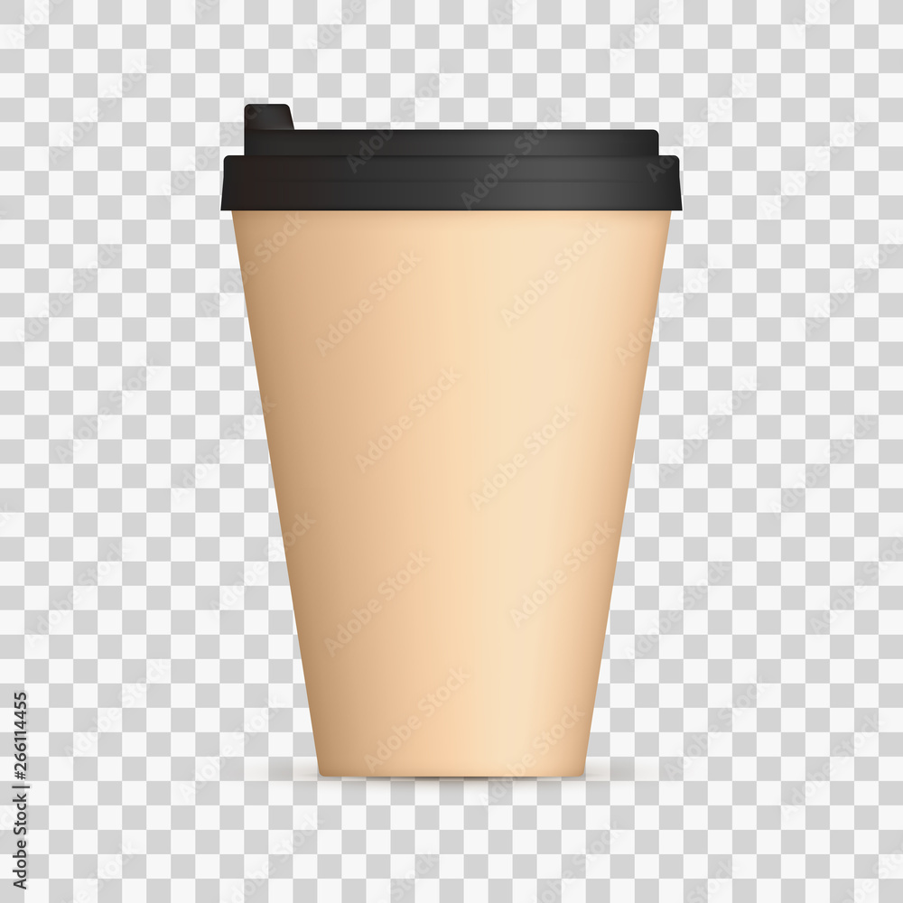Vecteur Stock Coffee Cap with black lid mock up. Empty mug template ...