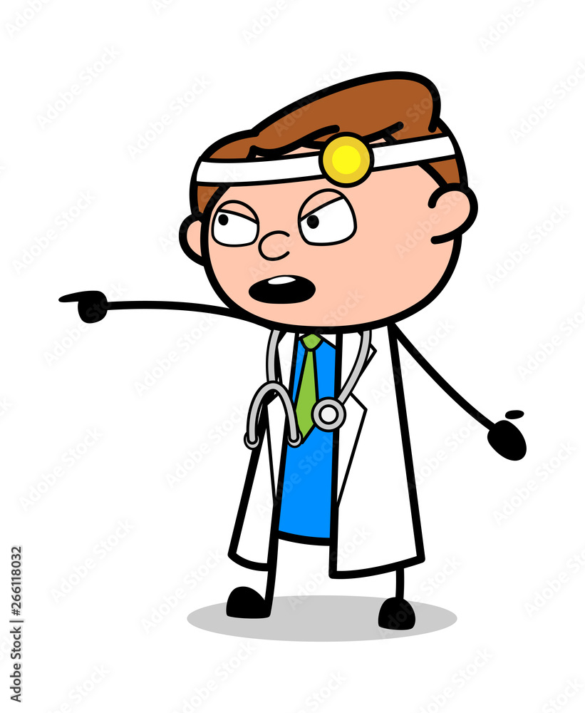 Shouting and Scolding - Professional Cartoon Doctor Vector Illustration ...