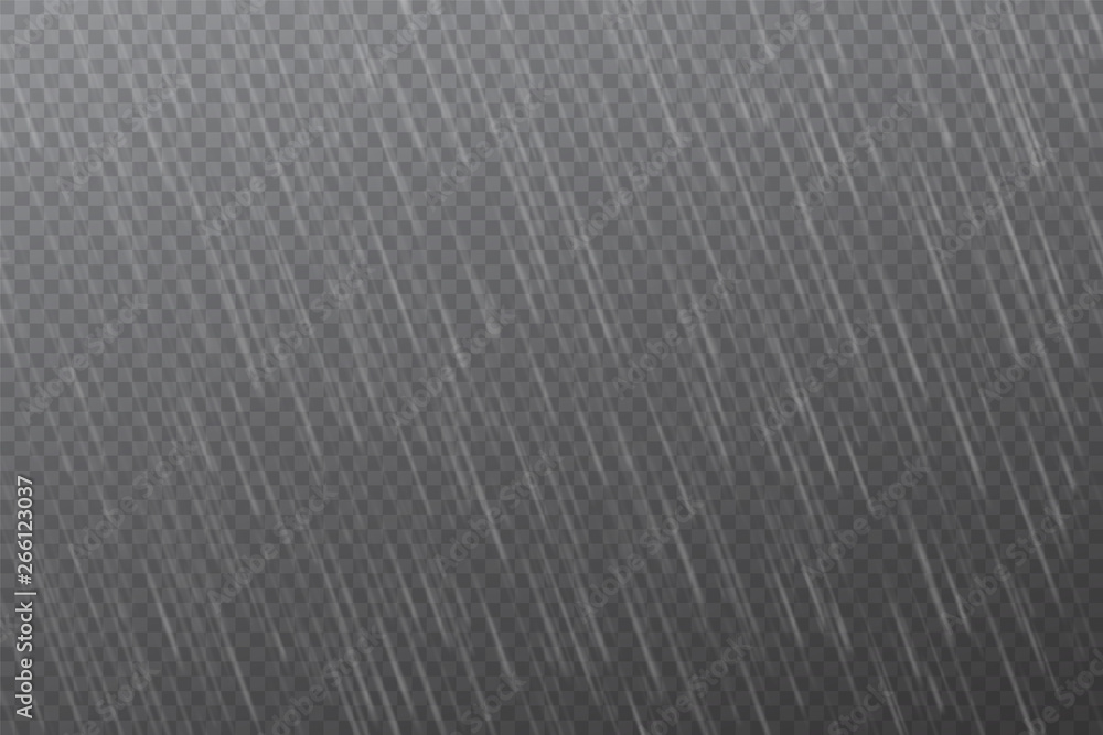 Rain drops on transparent background. Falling water drops. Nature ...