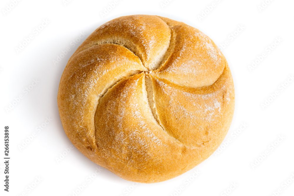 Pyszna kajzerka na białym tle Stock Photo | Adobe Stock