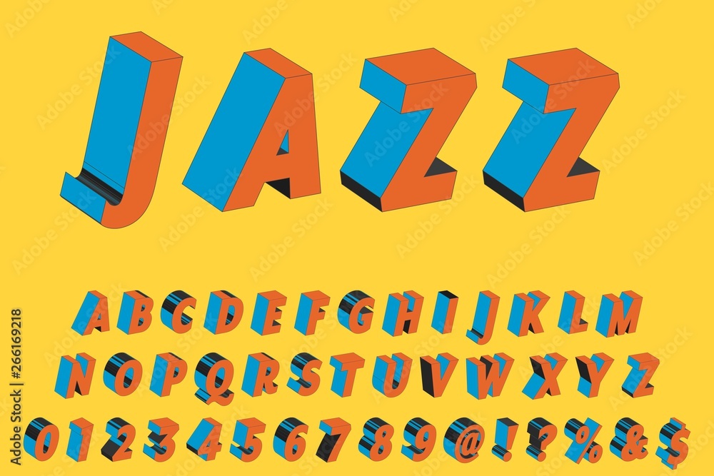 3d Font alphabet Script Typeface handcrafted handwritten vector label ...