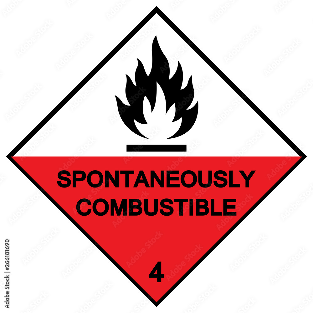 Spontaneously Combustible Symbol Sign, Vector Illustration, Isolate On ...