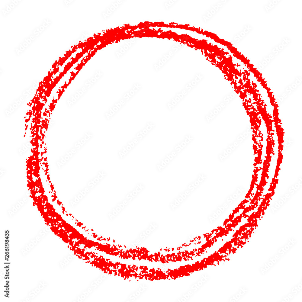 Red round copy space or frame with pastel bright color circle form ...