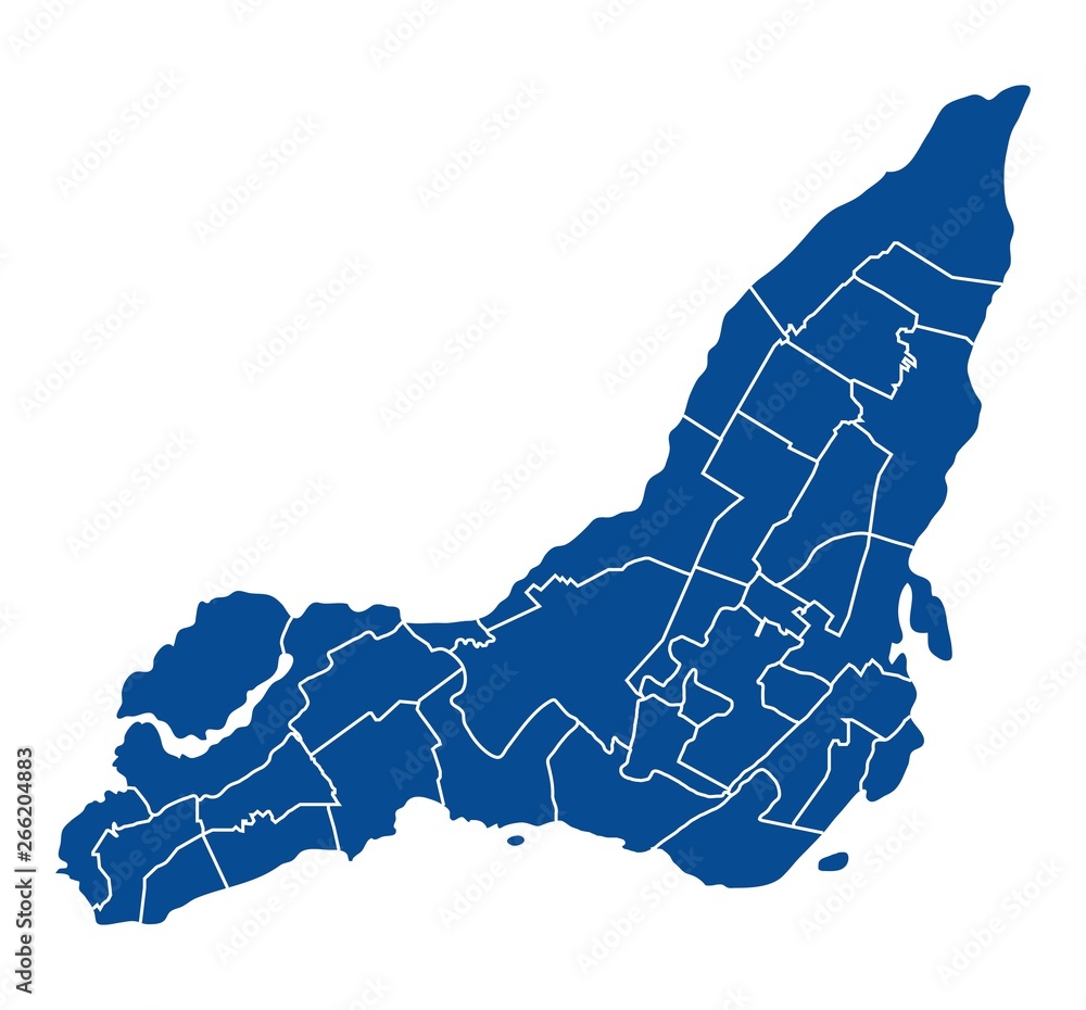 Map of Montreal districts Stock Vector | Adobe Stock