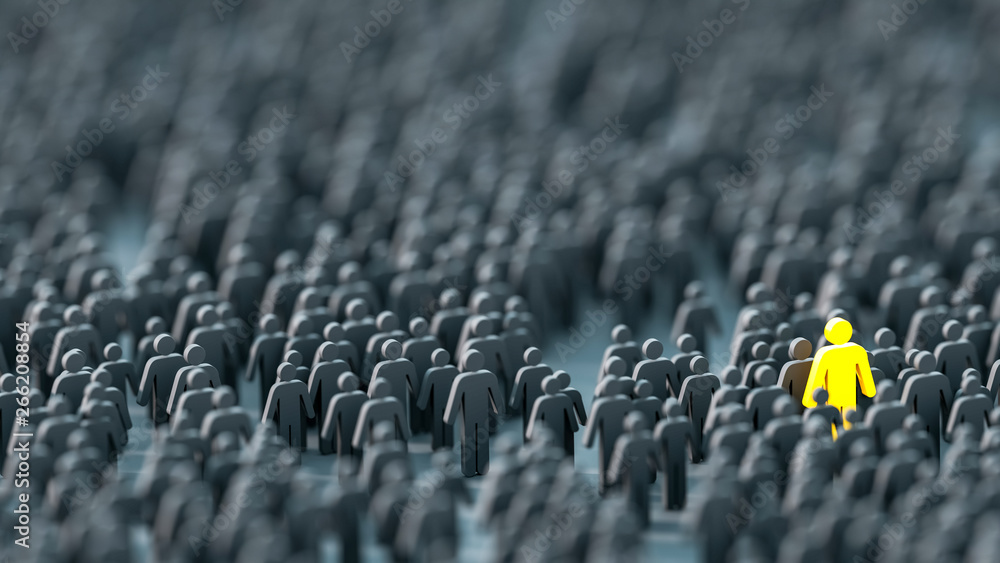 Leader and role model, business and teamwork concepts; original 3d ...