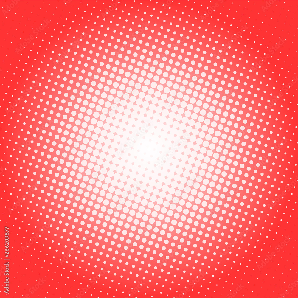Abstract red retro comic pop art background with haftone dots design ...