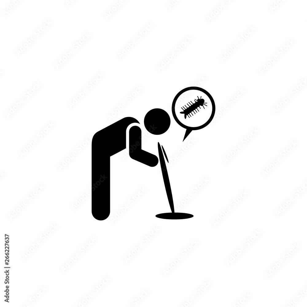 Vomit, man, puke icon. Element of aedes mosquito and dengue icon ...