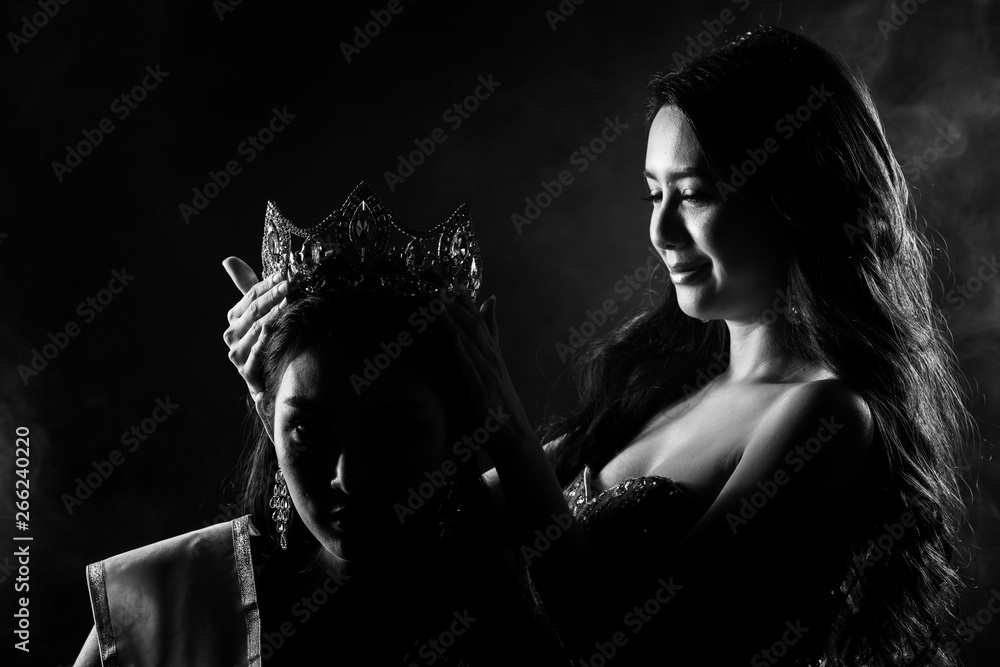 Two Miss Asian Caucasian International Women Pageant Beauty Contest in ...