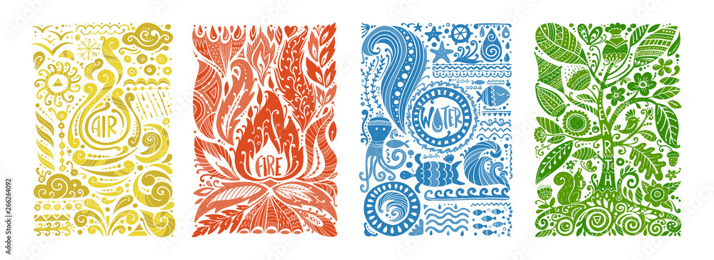 Four elements concept. Banners design Stock Vector | Adobe Stock