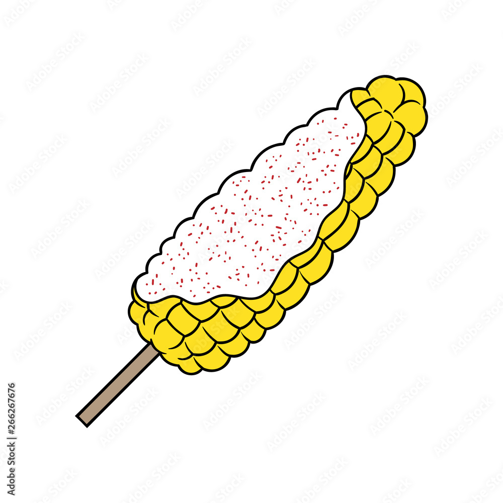 Cartoon Elote Corn Vector Illustration Stock Vector | Adobe Stock