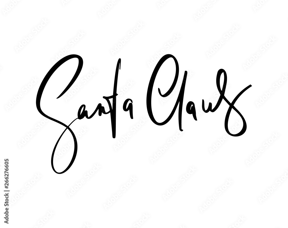 Christmas signature to the card Santa Claus. Isolated vector ...