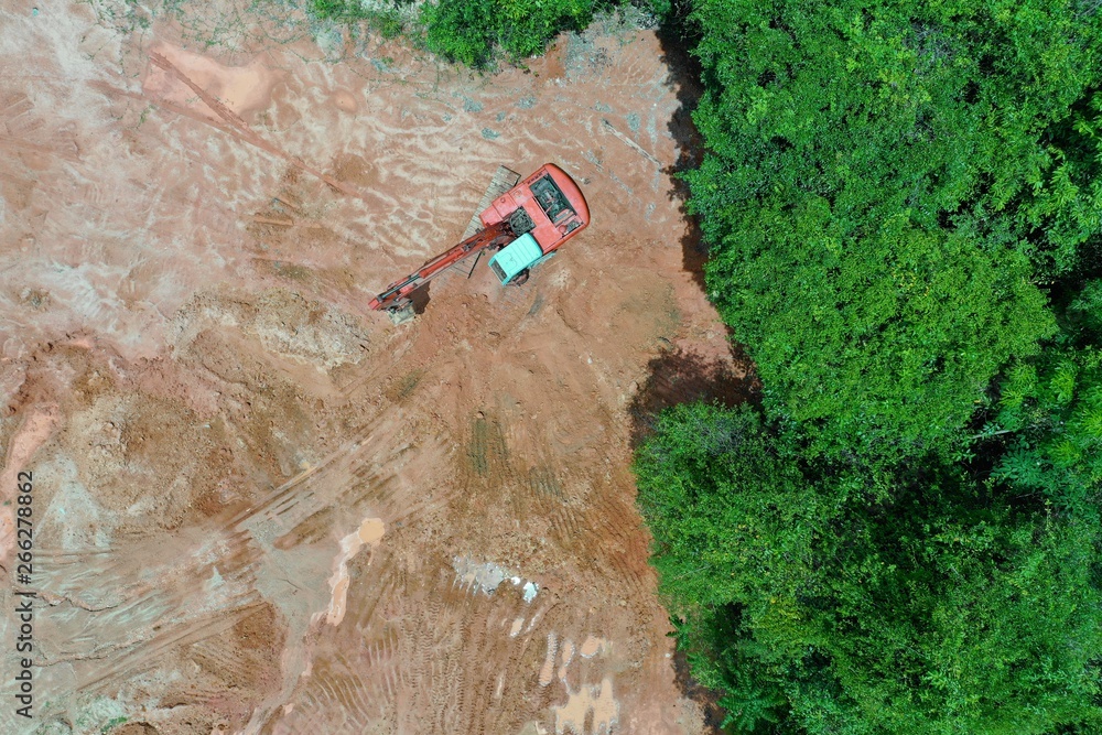 Deforestation. Logging and forestry. Rainforest jungle in Southeast ...