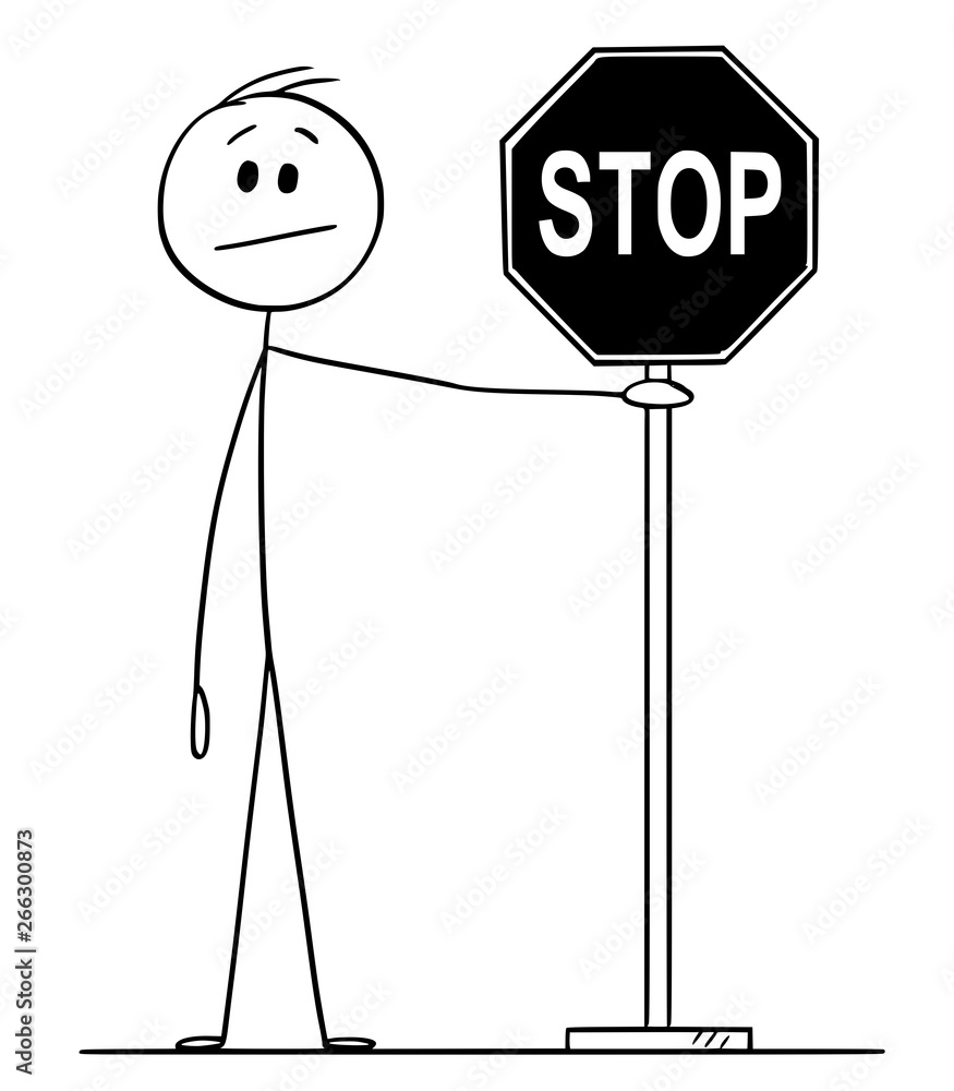 Vector cartoon stick figure drawing conceptual illustration of man or ...