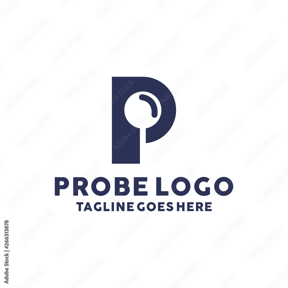 Letter P With Probe Logo Design Concept. Clinical and Medical Symbols ...