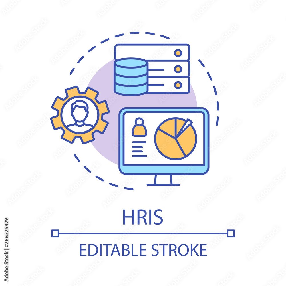 HRIS concept icon. HR software idea thin line illustration Stock Vector ...