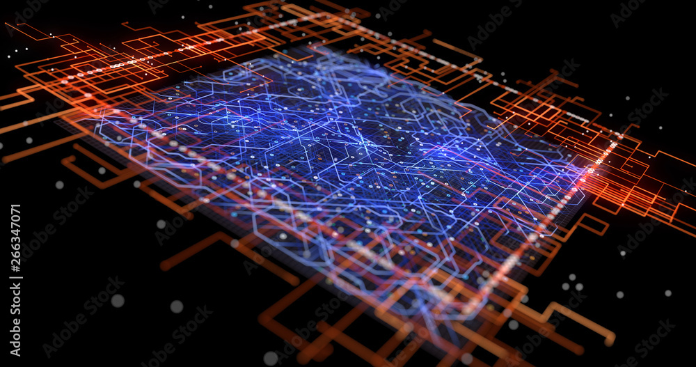 Abstract particles and lines texture. Digital computer image ...