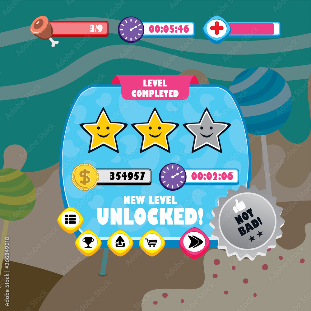 game ui menu application mobile app Stock Vector | Adobe Stock