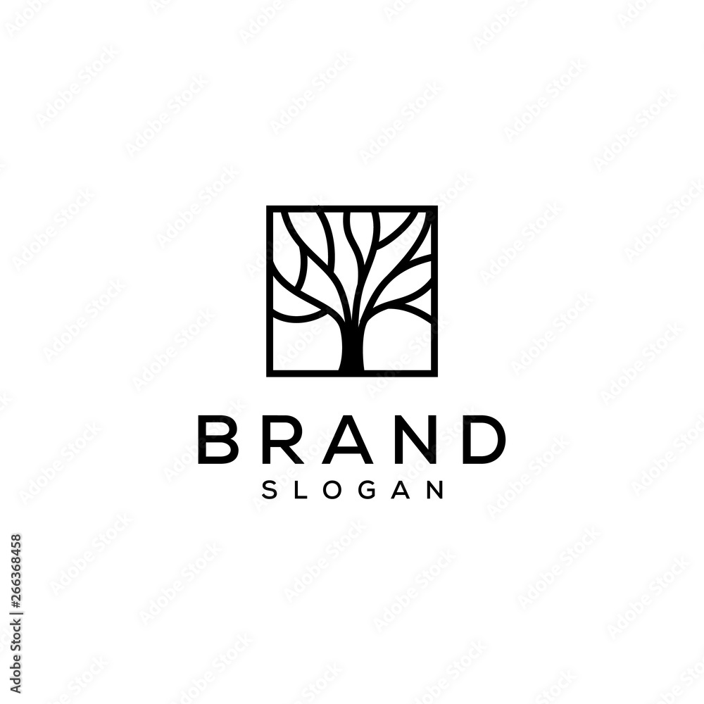 simple tree vector logo design Stock Vector | Adobe Stock