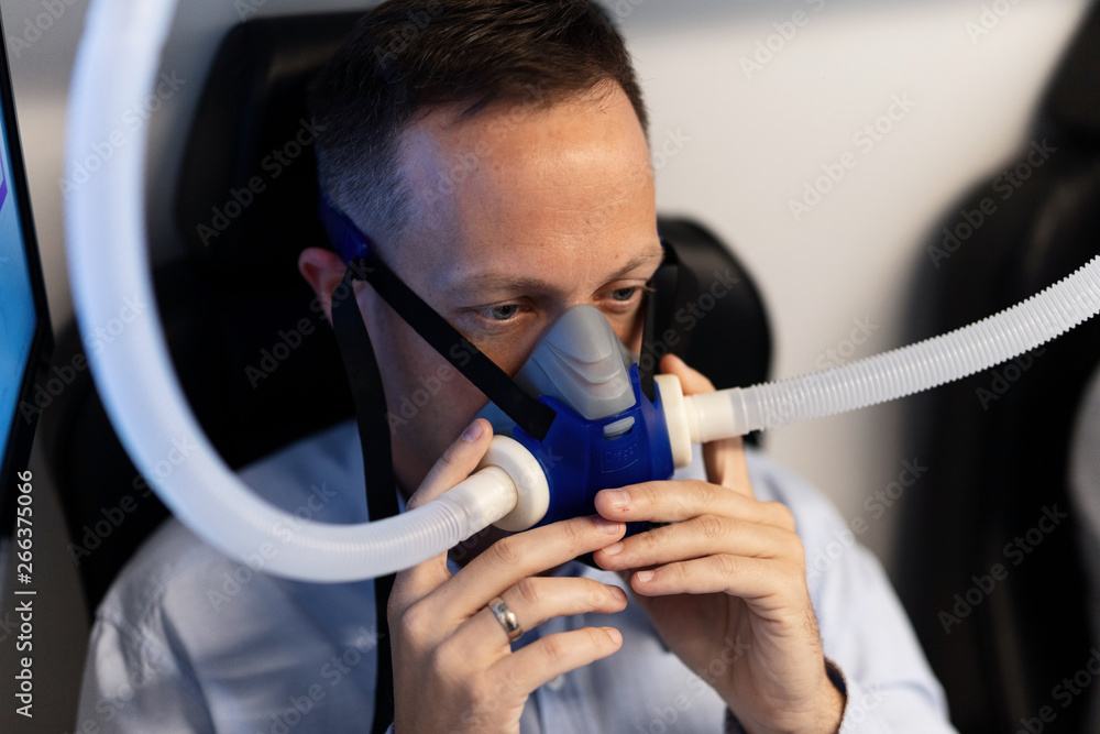 Person Breathing In Oxygen