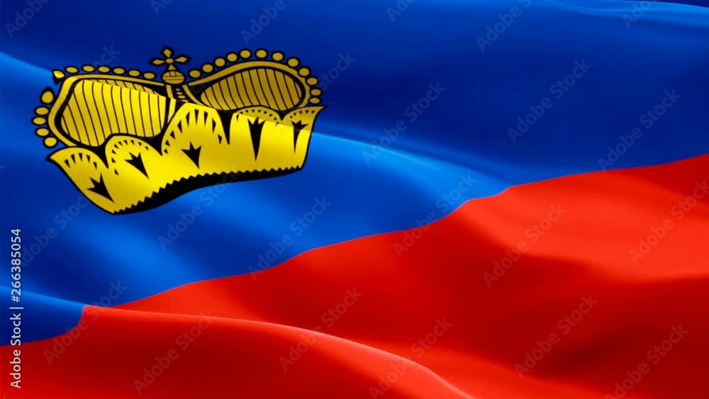 Vidéo Stock Lichtenstein waving flag. National 3d Lichtenstein flag ...