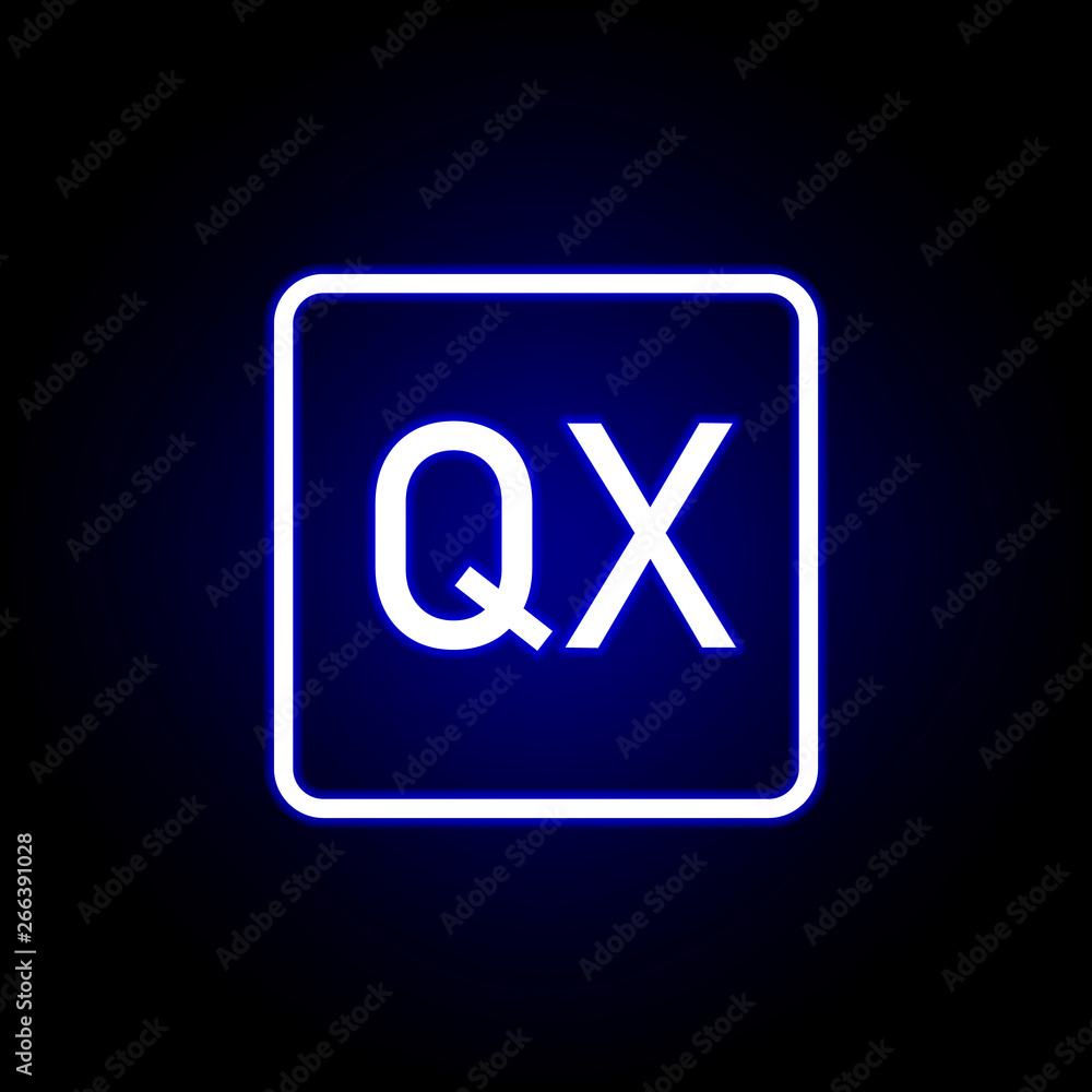 quark icon in neon style. Can be used for web, logo, mobile app, UI, UX ...