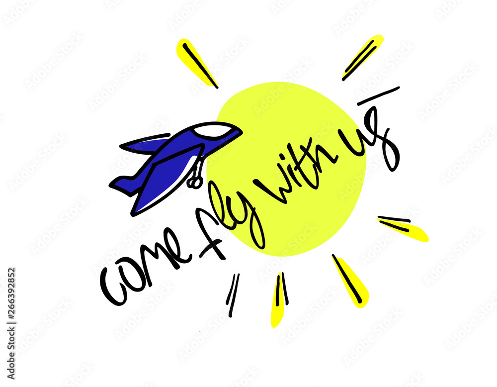 Come fly with us. Illustration and title for a recruitment ad ...