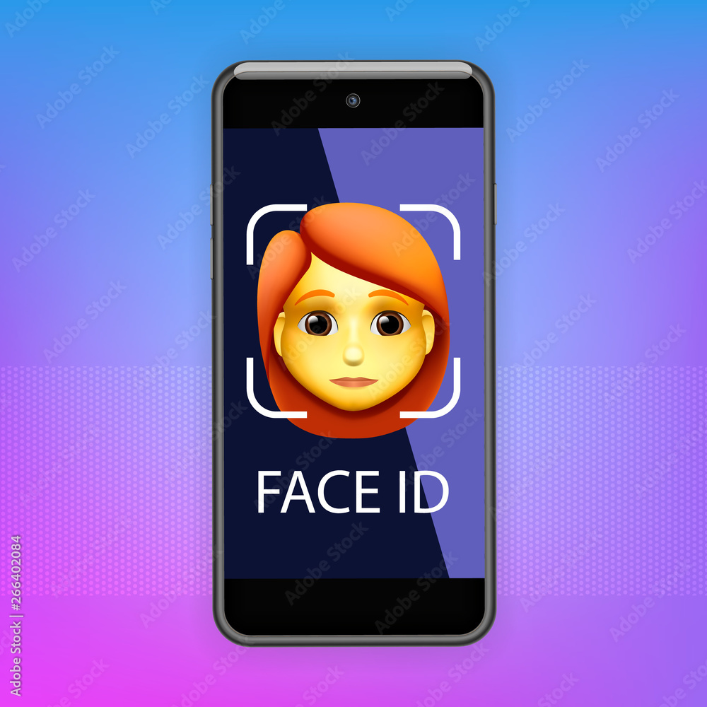 Facial recognition concept. Face ID, face recognition system ...