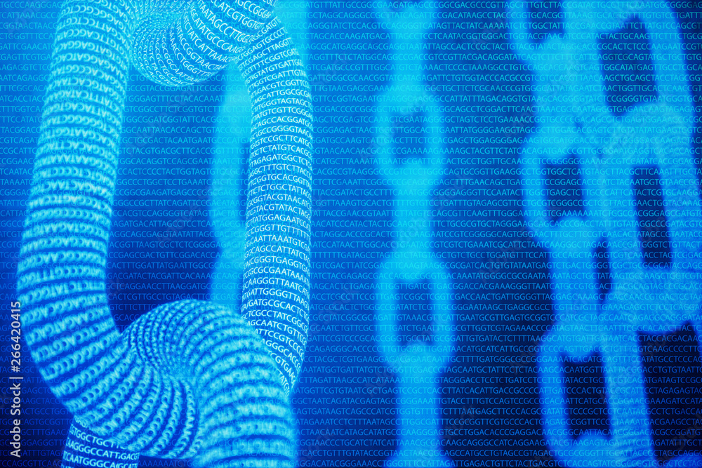 Abstract background with chain concept. Medical Blockchain. DNA Base ...