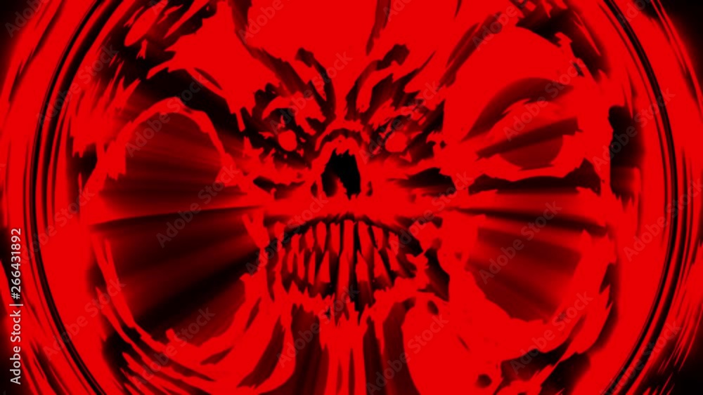 Vampire skull 2d animation. Horror fantasy video clip. Creepy Halloween ...