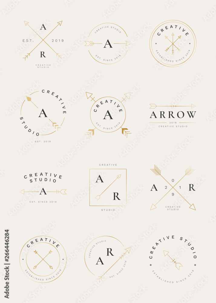 Simple arrow badge set Stock Vector | Adobe Stock
