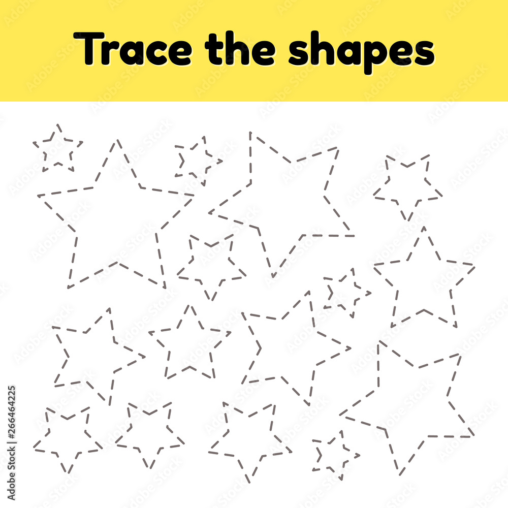 Vector illustration. Educational tracing worksheet for kids ...