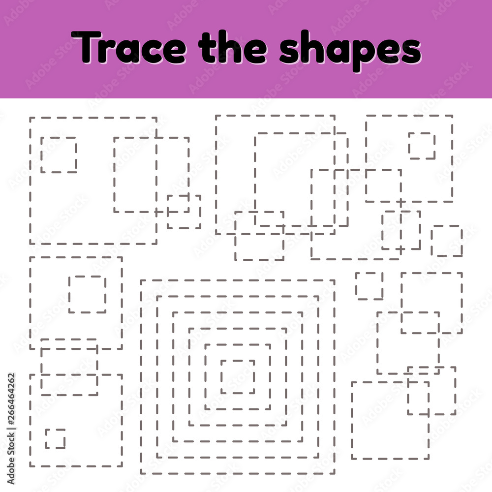 Vector illustration. Educational tracing worksheet for kids ...