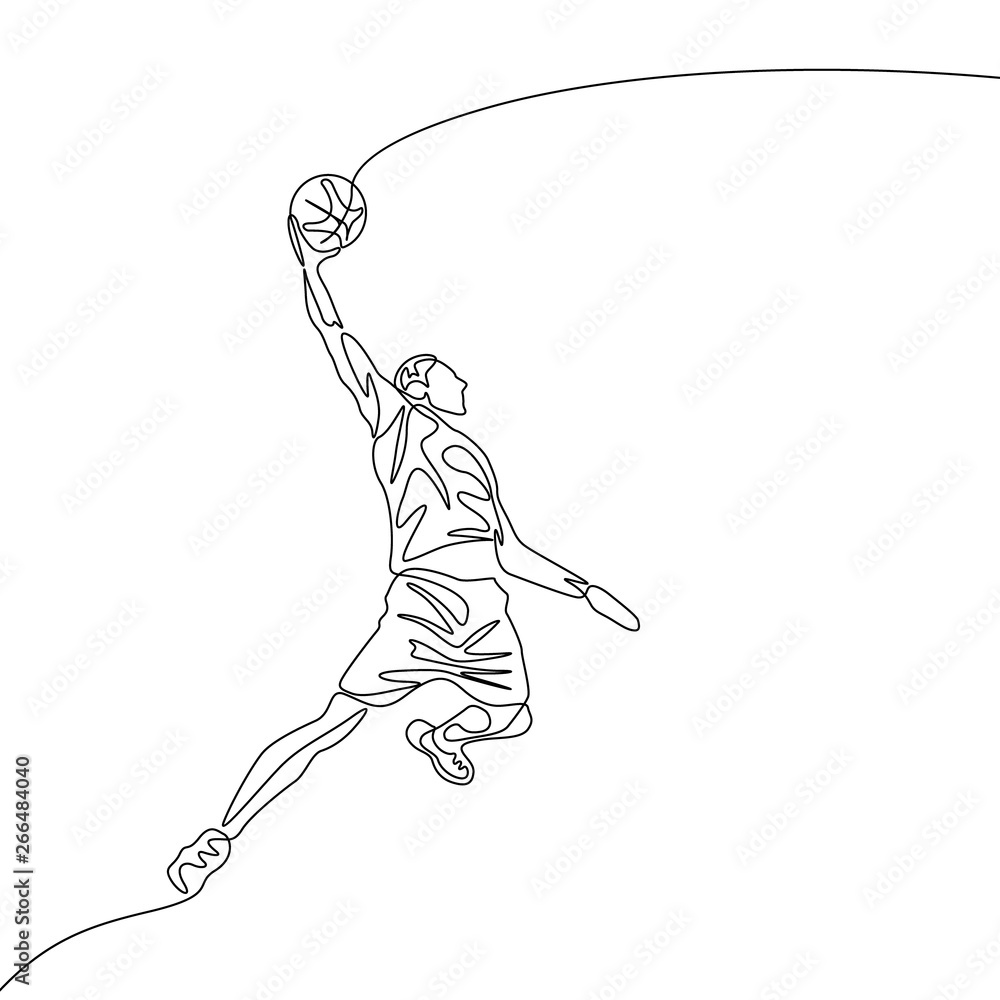 Basketball Players Dunking Drawing