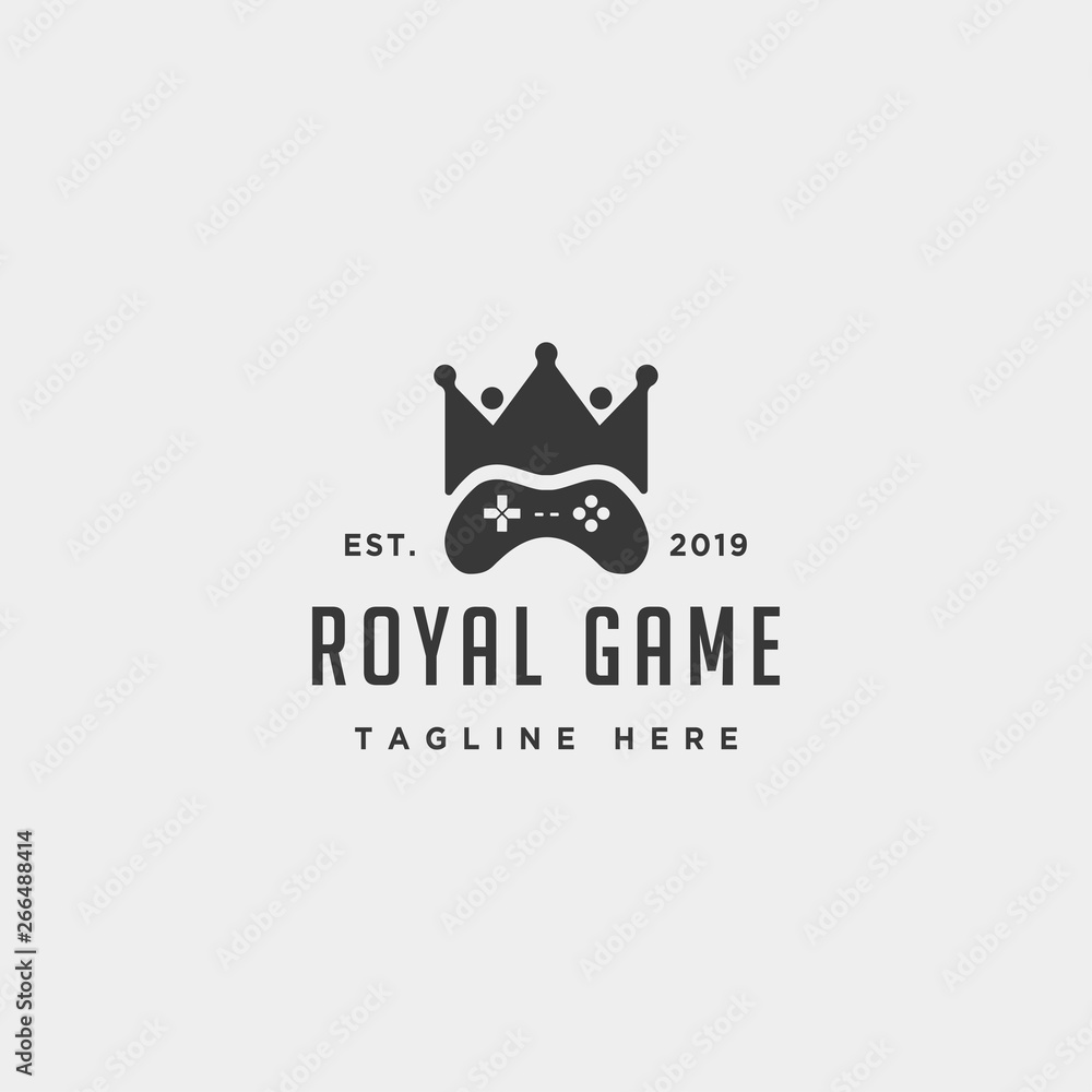 royal game logo design template concept controller Stock Vector | Adobe ...
