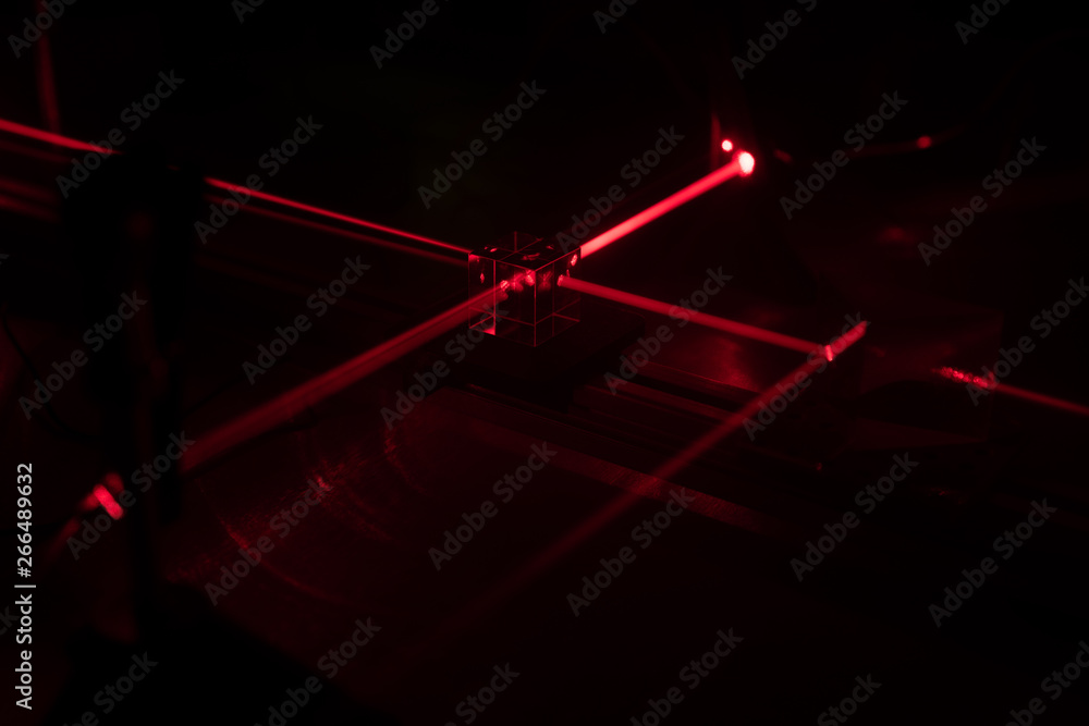 laser beam in optical laboratory Stock Photo | Adobe Stock