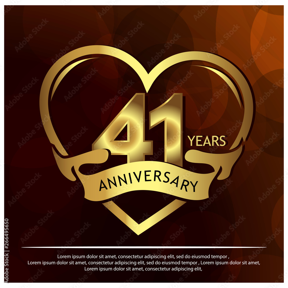 41 years anniversary golden. anniversary template design for web, game ...