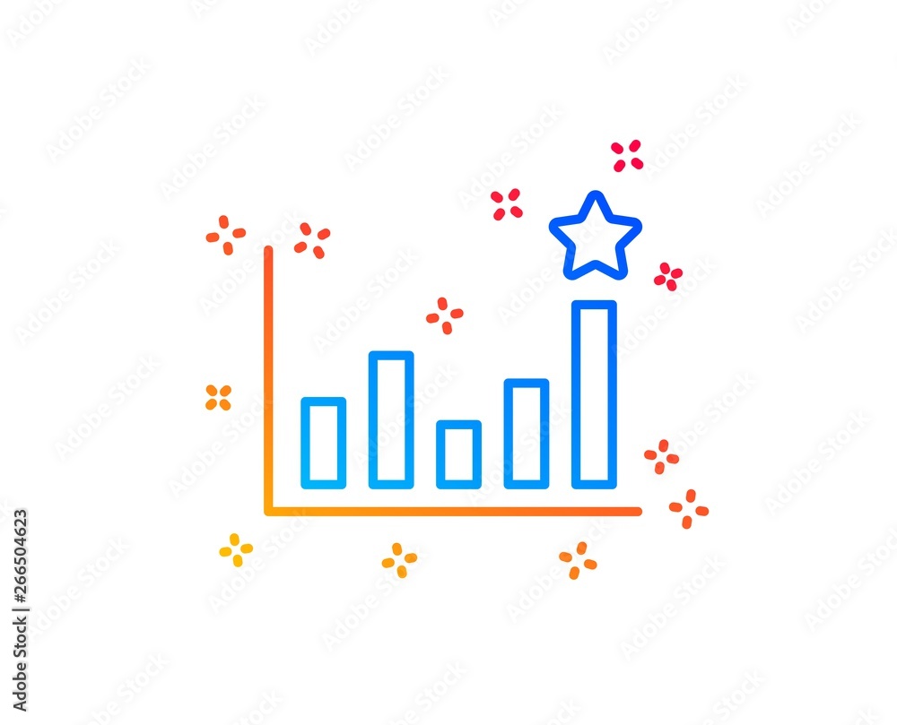 Efficacy line icon. Business chart sign. Analysis graph symbol ...