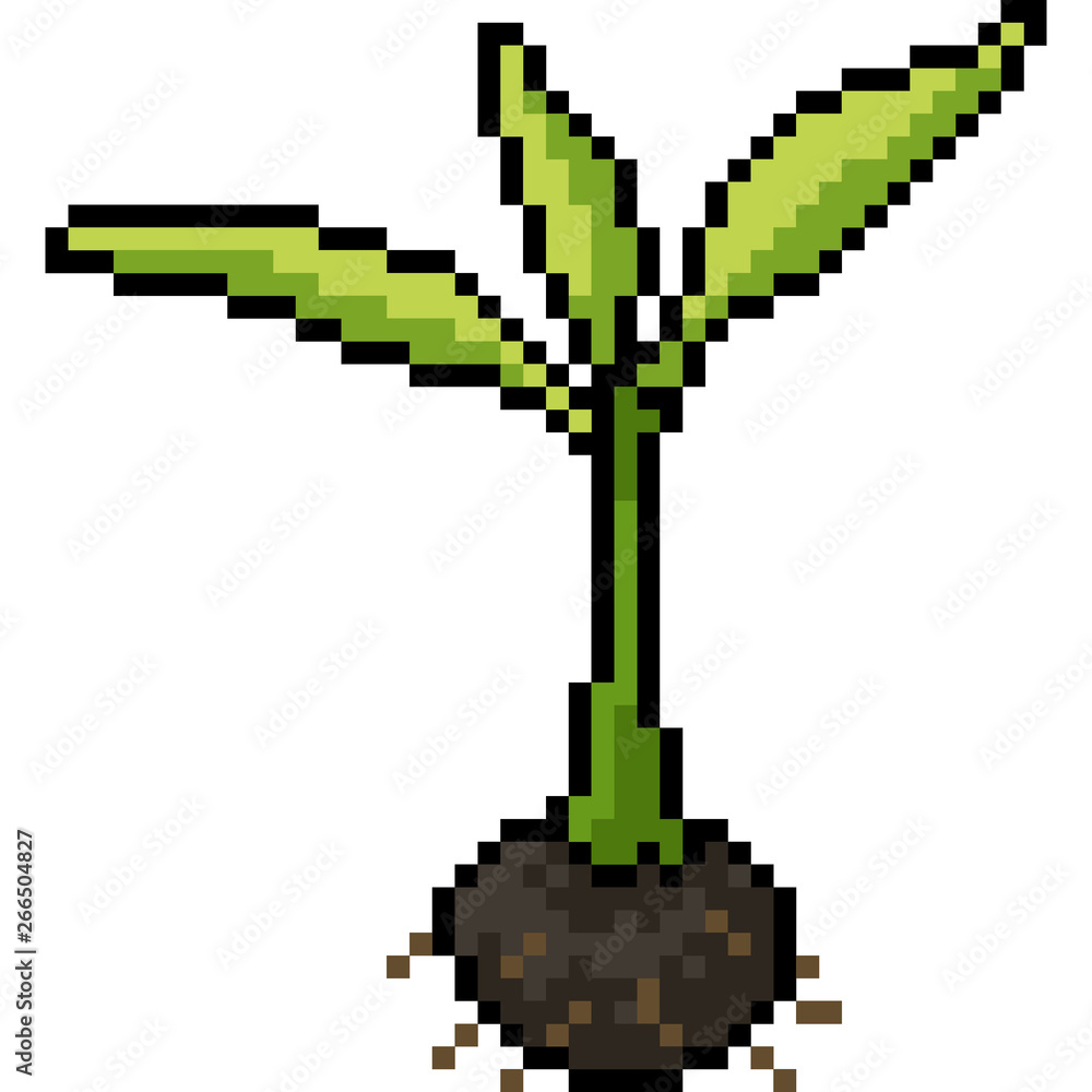 vector pixel art seed plant Stock Vector | Adobe Stock