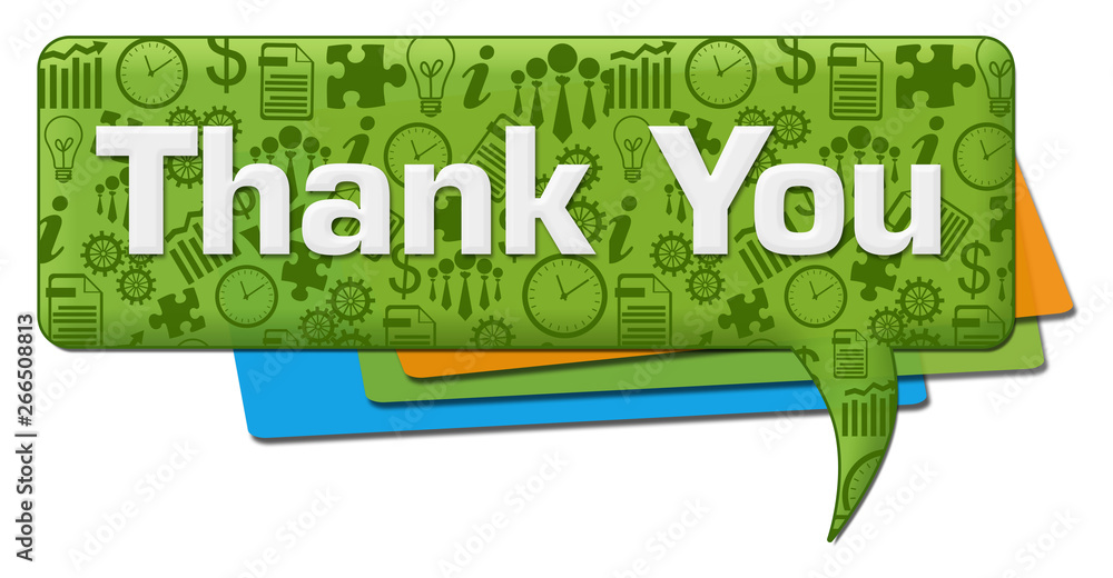 Thank You Business Symbols Green Colorful Comment Symbol Stock ...