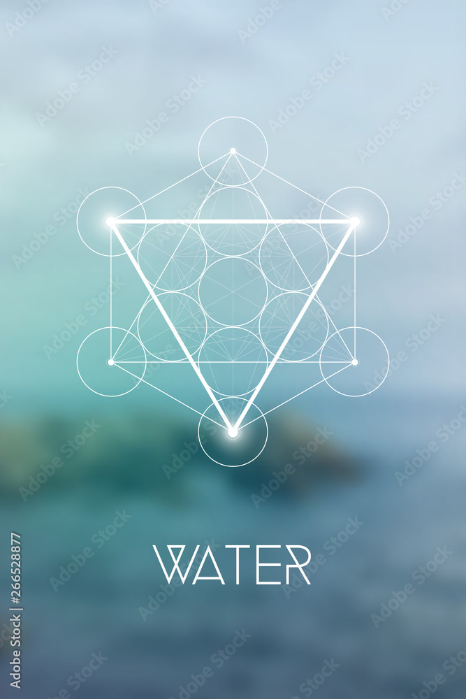 Sacred geometry Water element symbol inside Metatron Cube and Flower of ...