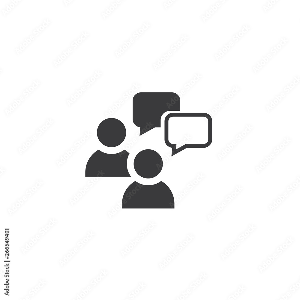Speaking people icon vector. Talk people icon in flat style. Man with ...