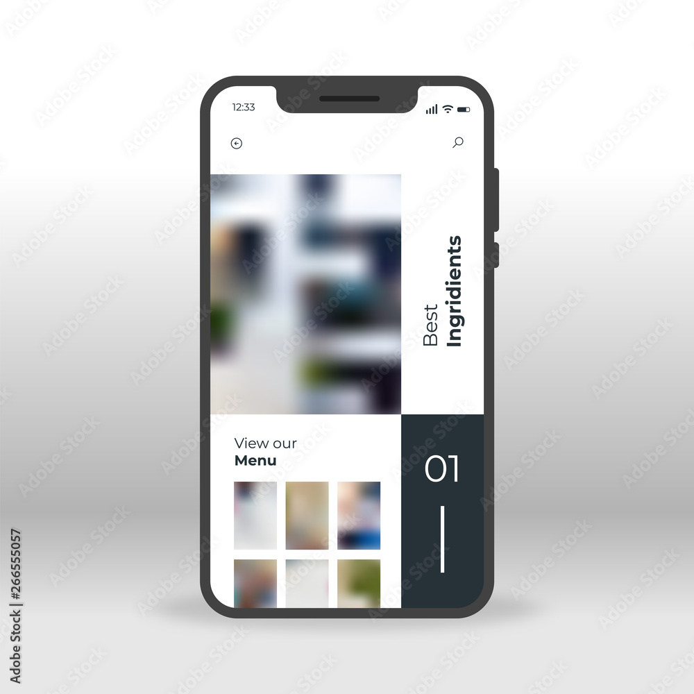 Vecteur Stock Restaurant menu UI, UX, GUI screen for mobile apps design ...