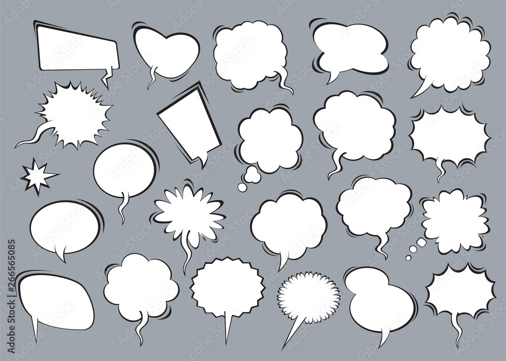 Set of comic speech balloons. Vector Illustration. Stock Vector | Adobe ...