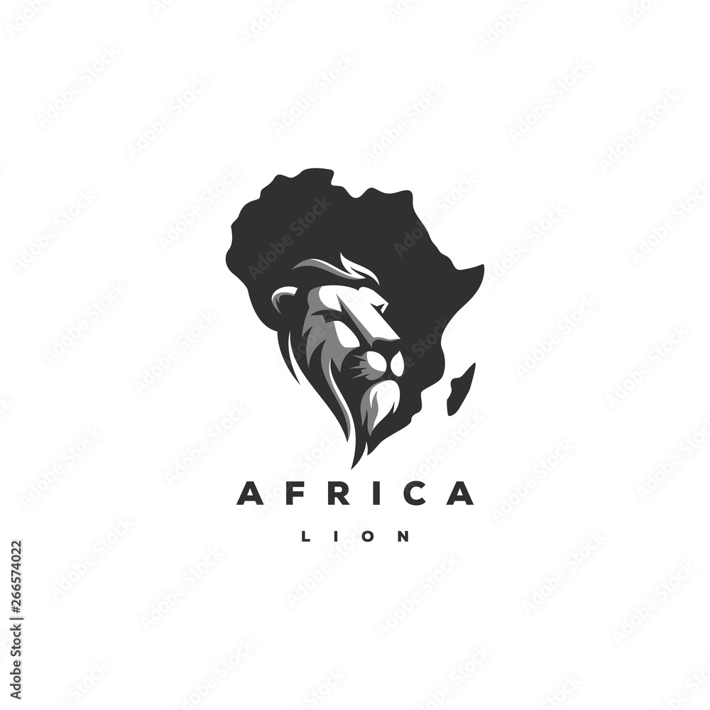 lion africa logo design,vector,illustration Stock Vector | Adobe Stock