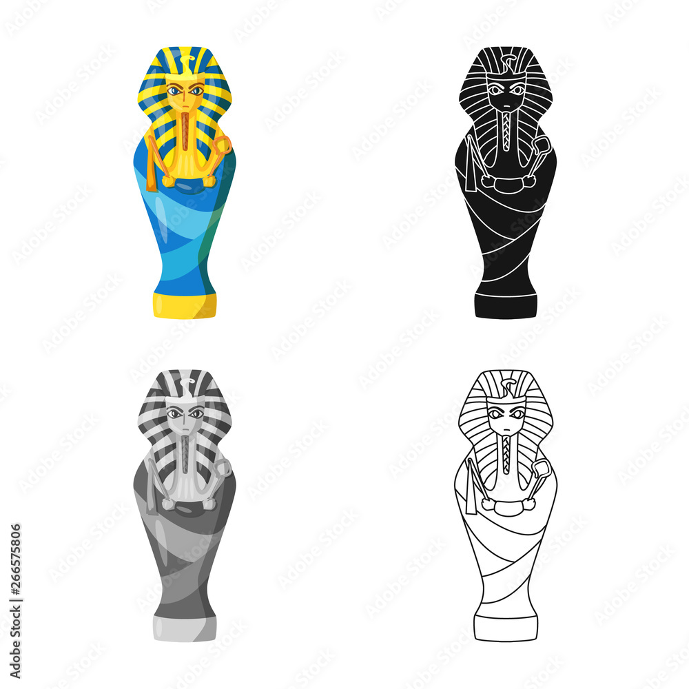 Vector design of sarcophagus and pharaoh logo. Set of sarcophagus and ...