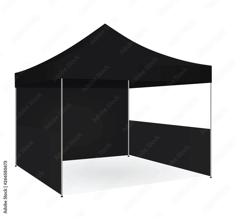 Black promotional tent. vector illustration Stock Vector | Adobe Stock