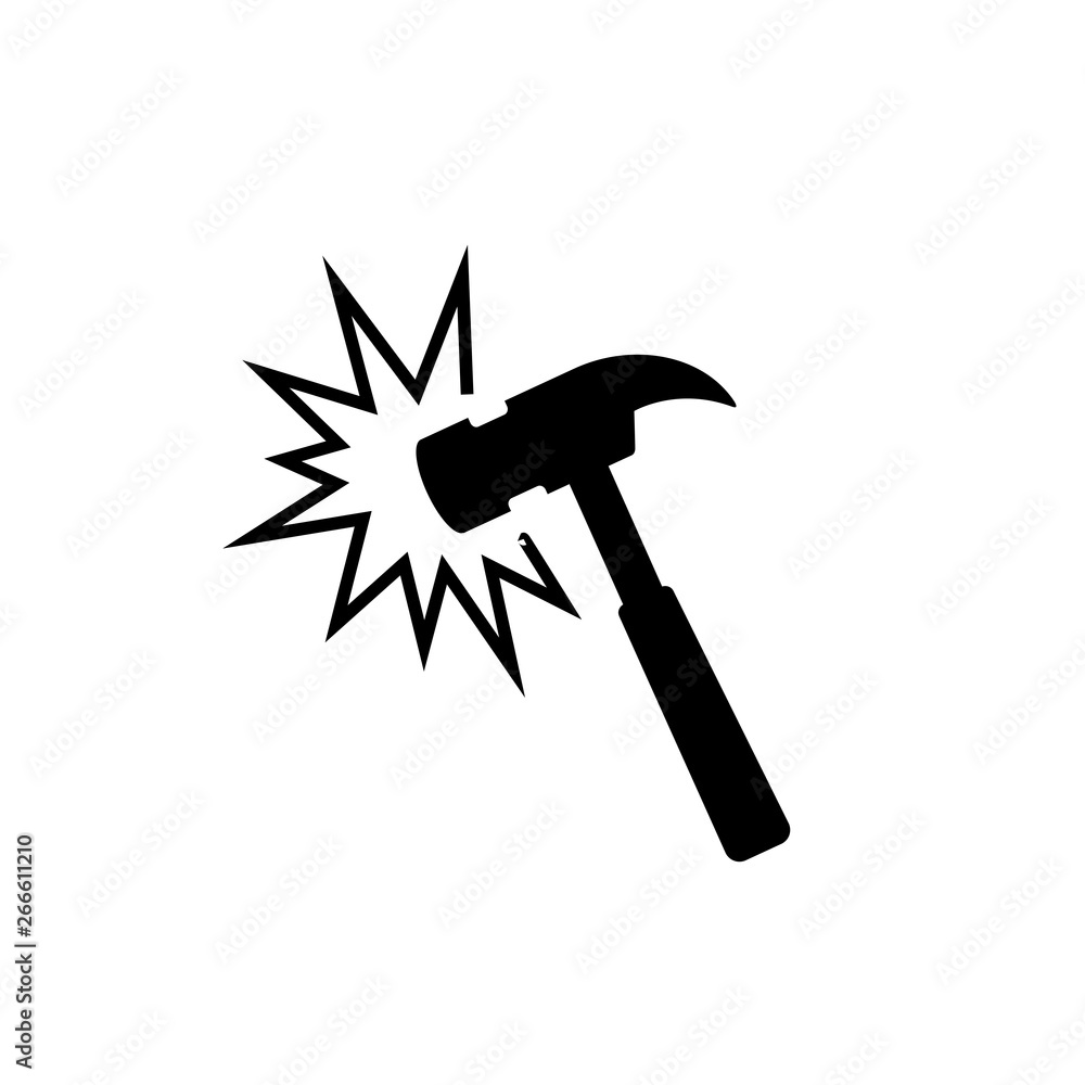 Poster The hammer crash. Isolated Vector Illustration – Wall Art ...